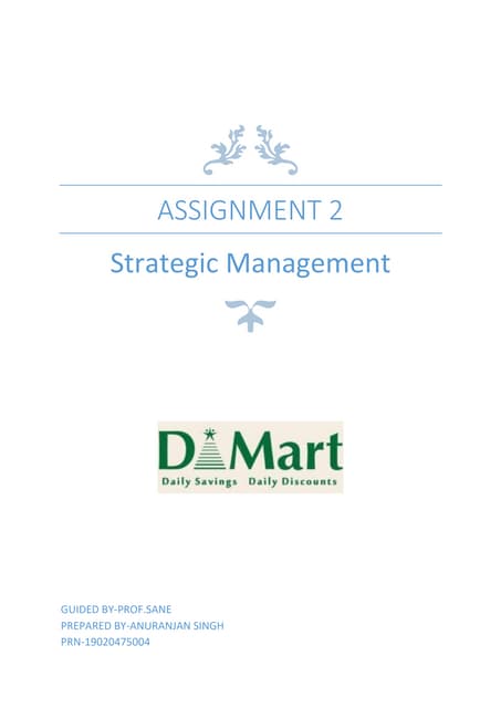 D'mart supply chain management | PPTX