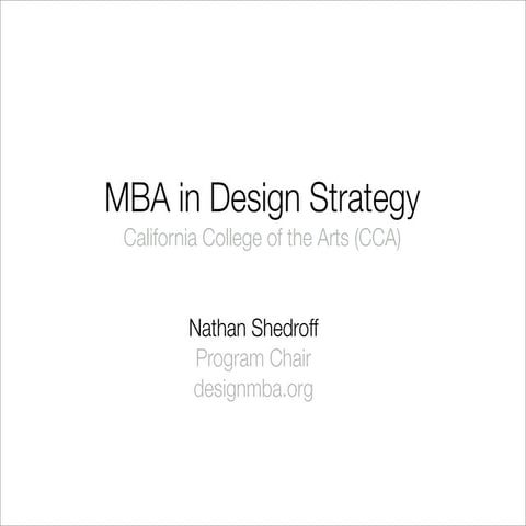 MBA in Design Strategy Program Description | PPT