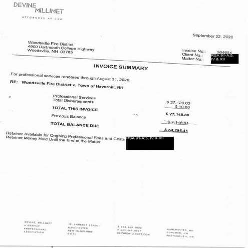 Legal Invoices For Work done By Christopher Hawkins For Woodsville | PDF