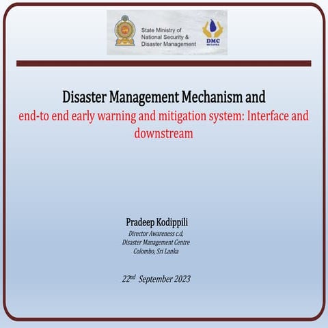 Early warning system in Sri Lankan Disaster Management | PPTX