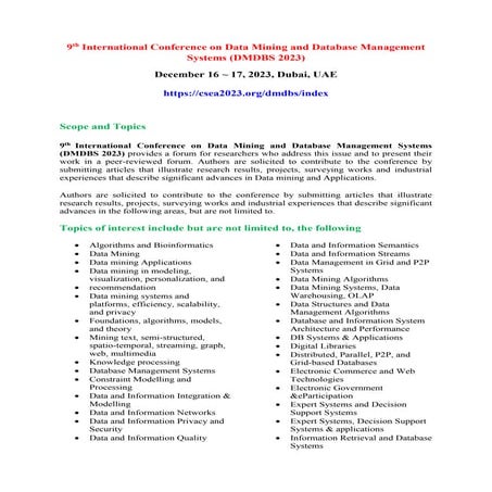 16th International Conference on Database Management Systems (DMS 2025 ...
