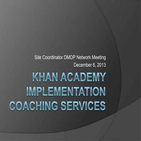 DMDP Implementation Coach Services | PPT