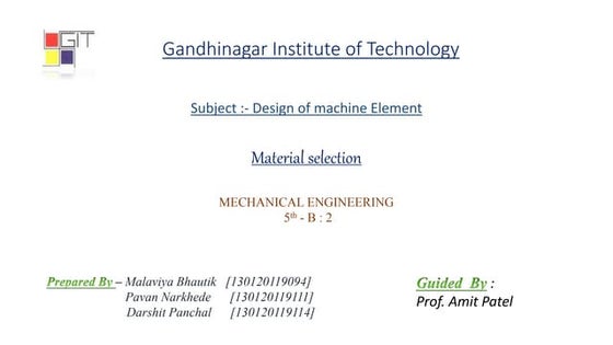 Material Selection | PPTX | Physics | Science