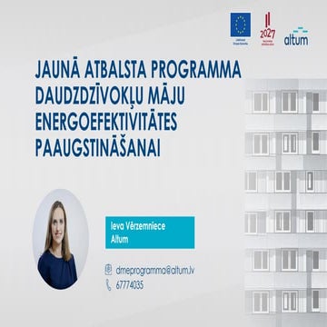 Jaunā #ESfondi atbalsta programma daudzdzīvokļu ēku energoefektivitātes ...