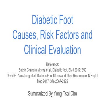 Diabetic Foot, Causes, Risk Factors, and Clinical Evaluation | PDF