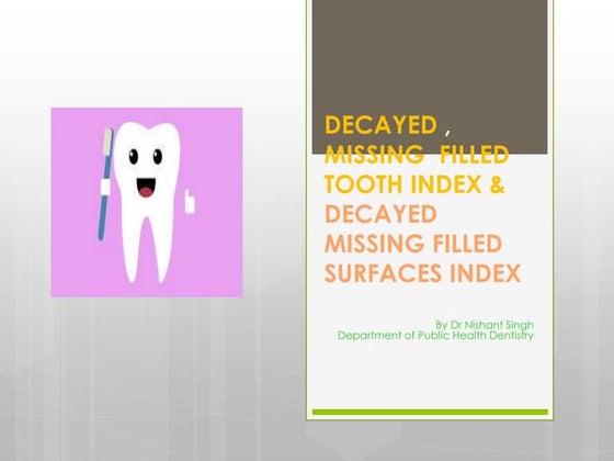 DMFT Index | PDF | Dental Health | Diseases and Conditions