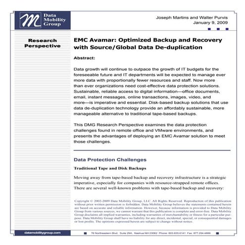 Dmg emc-avamar-optimized-backup-recovery-dedupe[1] | PDF