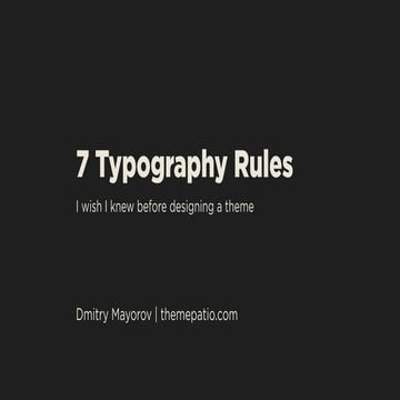 7 Typography Rules | PPT
