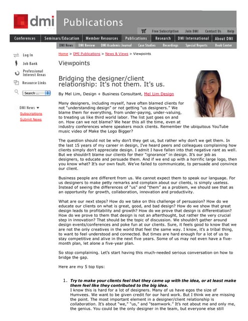 Dealing with Client ( A Relationship between client and interior ...