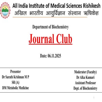 Journal Club Presentation-Dr Sarath Krishnan M P | PPTX