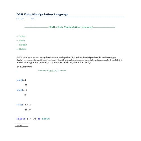 Dml Data Manipulation Language Pdf