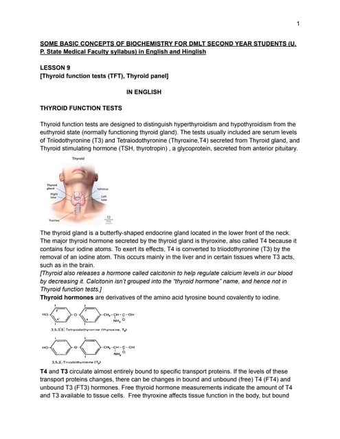 THYROID FUNCTION TESTS (TFT) | PPT