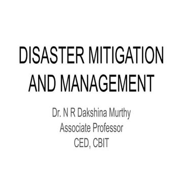 DISASTER MITIGATION AND MANAGEMENT NOTES | PPTX