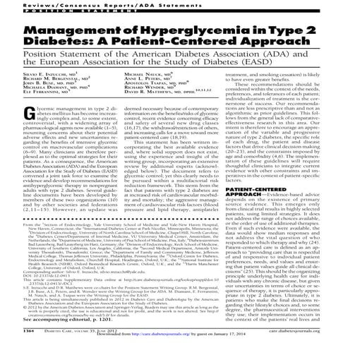 Dm management | PDF | Diabetes | Diseases and Conditions