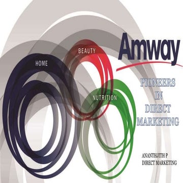 Amway - Pioneers in Direct Markeing | PPTX