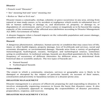 Disaster Management | PDF
