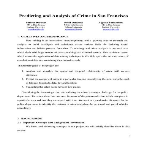 San Francisco Crime Prediction Report | PDF