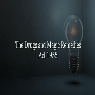 The Drugs and Magic Remedies Act 1955 | PDF