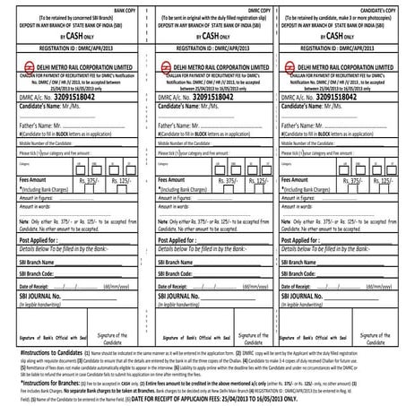 Dmrc exam challan | PDF | Business Banking & Finance | Business