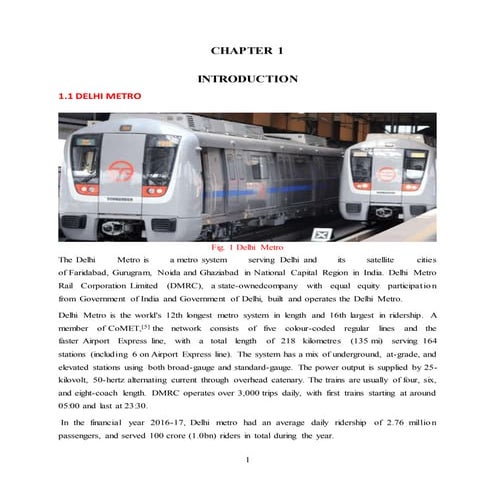 Sarita Vihar Depot, Dmrc summer training report | DOCX