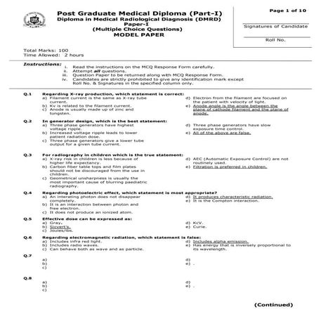radiography mcq | PDF