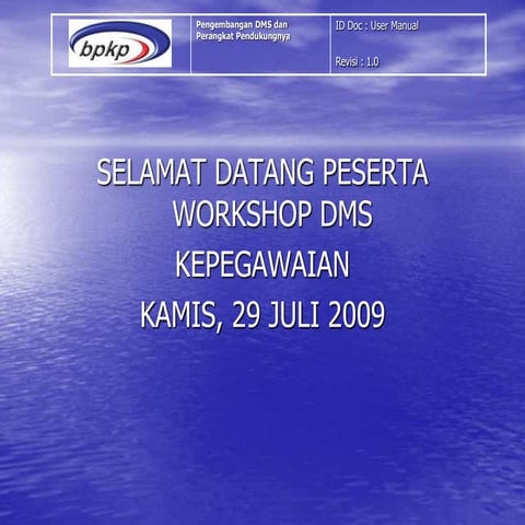 materi pelatihan training DMS-WORKSHOP.ppt | Free Download