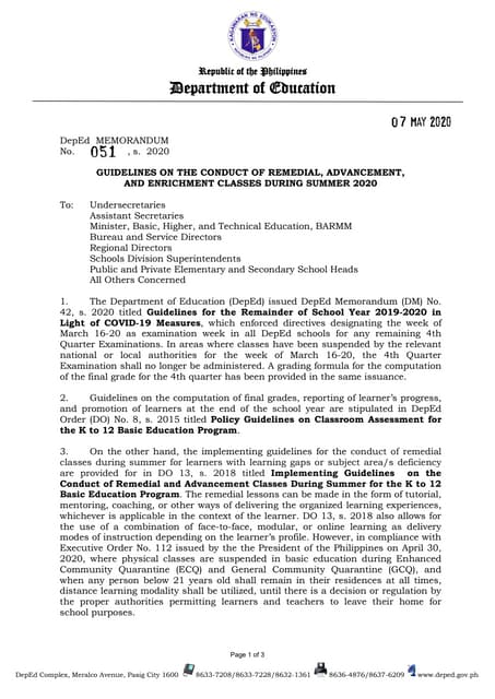 DepEd Memorandum No.14.pptx | Educational Assessment | Education