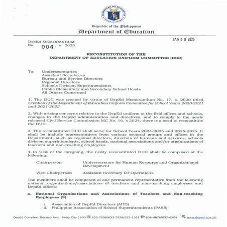 DM_s2025_004.pdf: Reconstitution (DUC) of the Department of Education ...