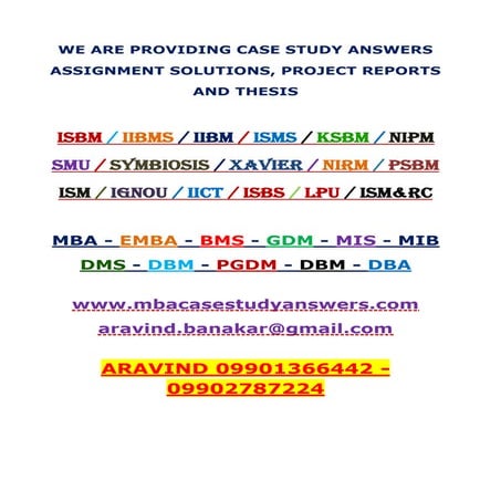 Dms ksbm case study answers & solutions | DOCX