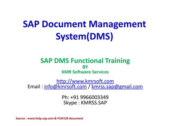 Sap Dms Document Management System Pdf Computing Technology And Computing