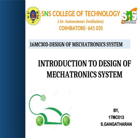 Design of Mechatronics System | PDF