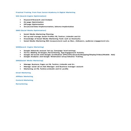 Dm training sample short | DOCX