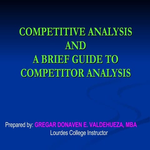 Competitive Analysis and a Brief Guide to Competitor Analysis | PPT