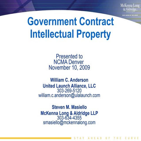 Government Contract Intellectual Property Presentation | PPT