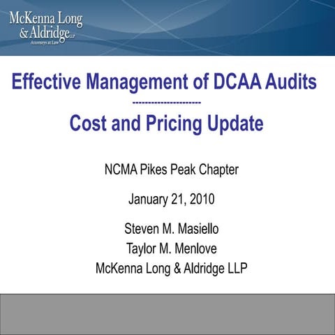 Recent Trends in Government Contract Cost Recovery and DCAA Audit ...