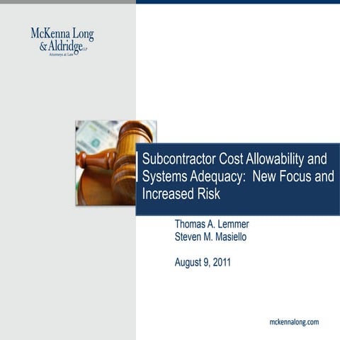 Subcontractor Cost Allowability And Systems Adequacy | PPT | Business ...