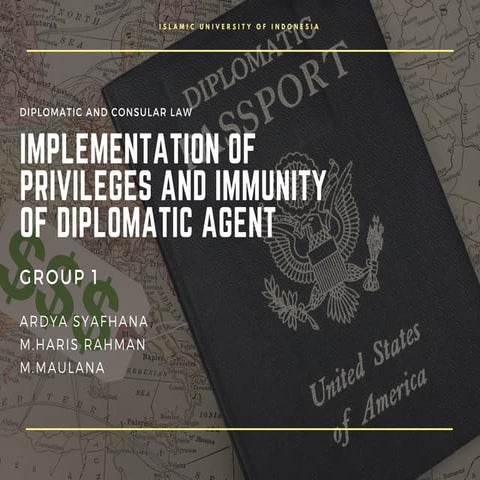 Implementation of Privileges and immunity of diplomatic agent | PDF
