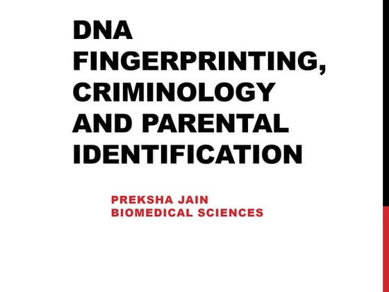 Role of biotechnology in forensic science | PPTX