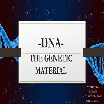DNA as genetic material | PPTX | Genetics | Science