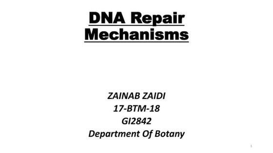 DNA Damage and repair mechanism | PPTX