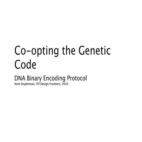 DNA Encoding Protocol | KEY