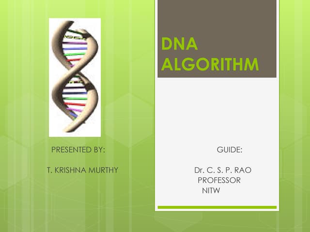 Dna Algorithm Ppt Ppt
