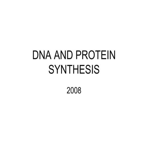 DNA and Protein Synthesis | PPT
