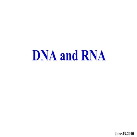 Dna and rna | PPT