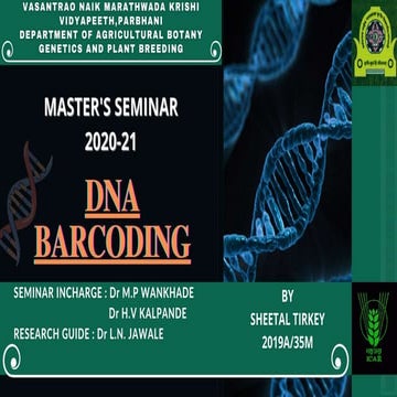 DNA Barcoding | PDF