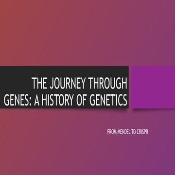 History of genetics from Mendel to all others | PPTX