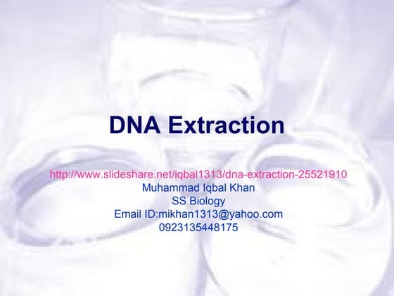 Chemicals used in dna extraction | DOCX
