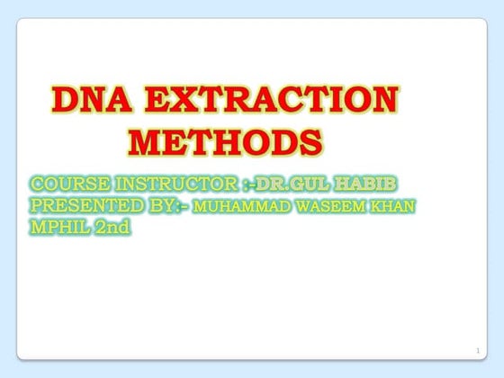 Dna extraction from human blood | PPT