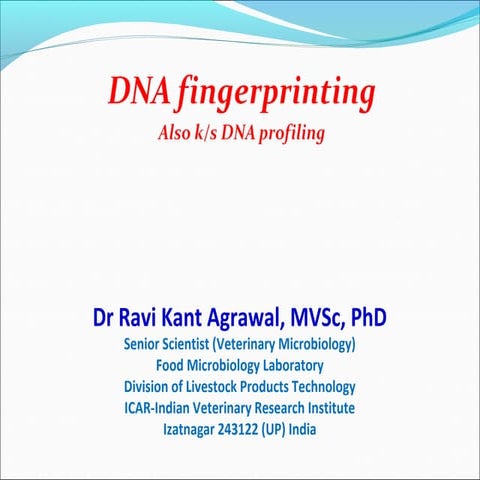 DNA fingerprinting | PPT | Genetics | Science