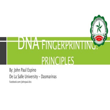 Dna fingerprinting - principles | PPTX